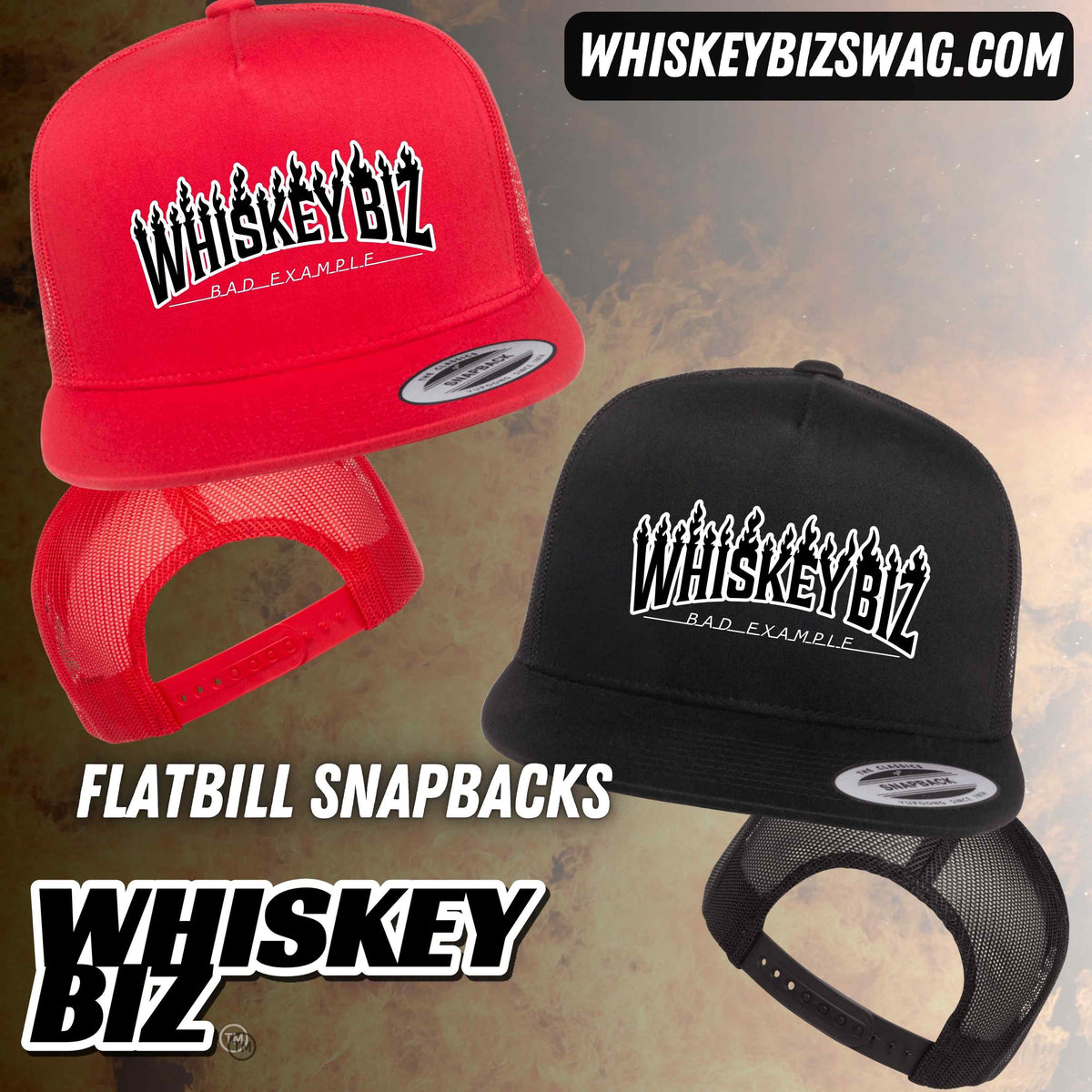 WHISKEYBIZ "Bad Example" SNAPBACKS – Whiskey Biz