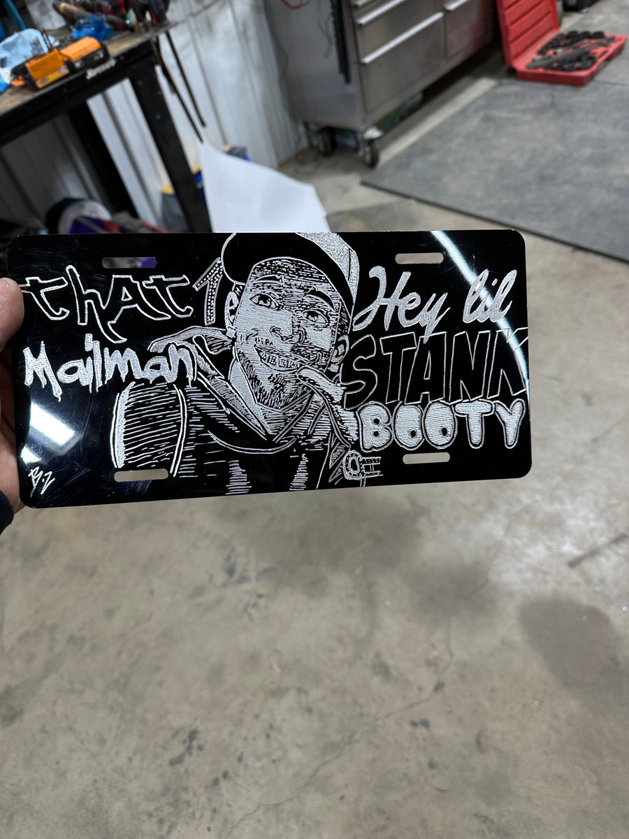 Whiskey Biz - Complex Engraving License Plate