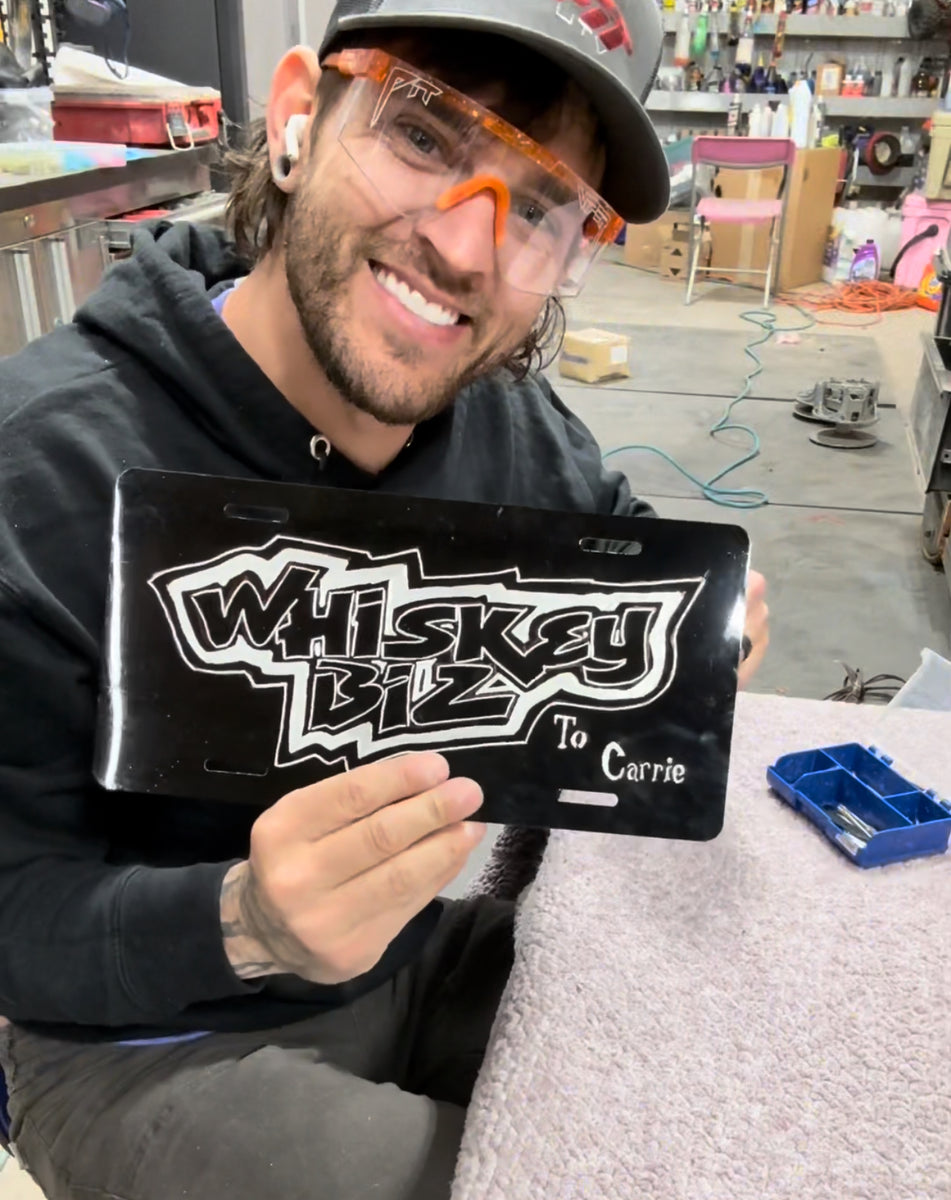 Whiskey Biz - Simple Engraving License Plate
