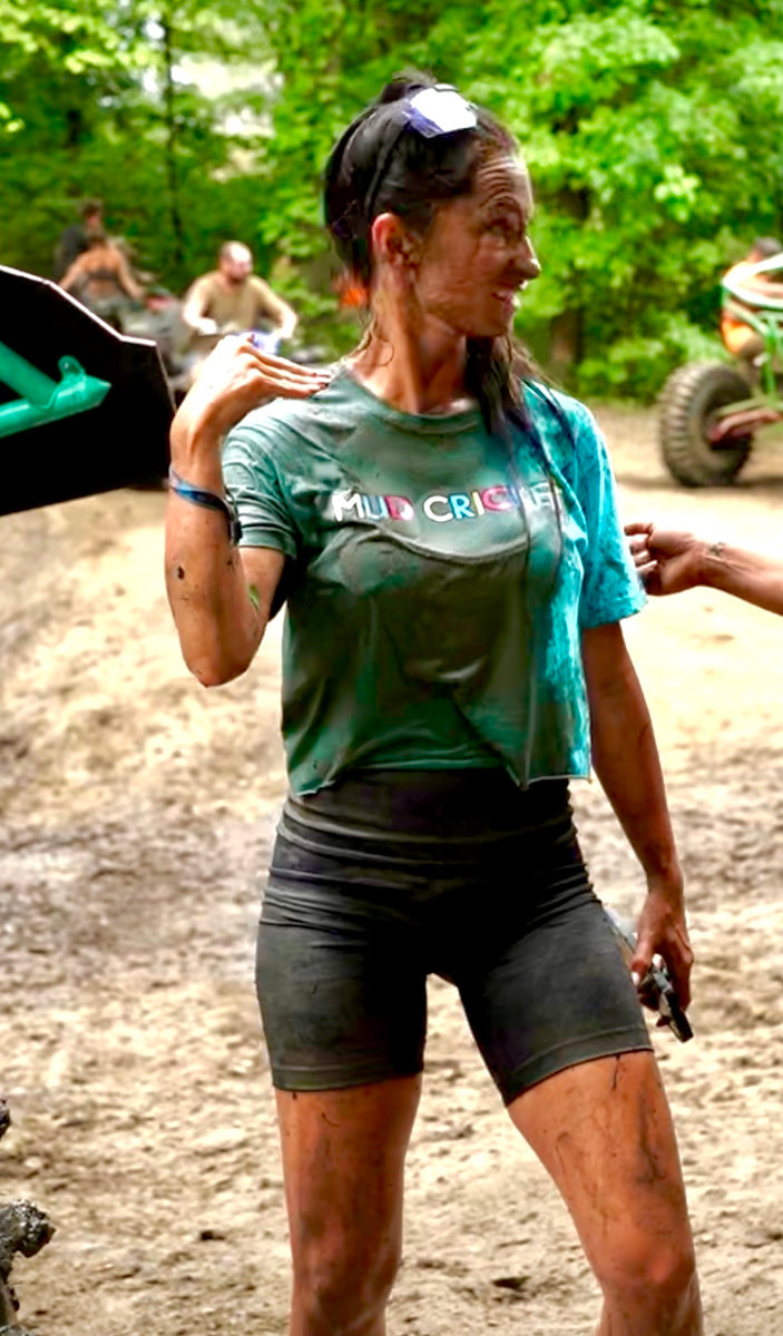 Whiskey Biz - Mixed Colored Mud Cricket - Teal Tee