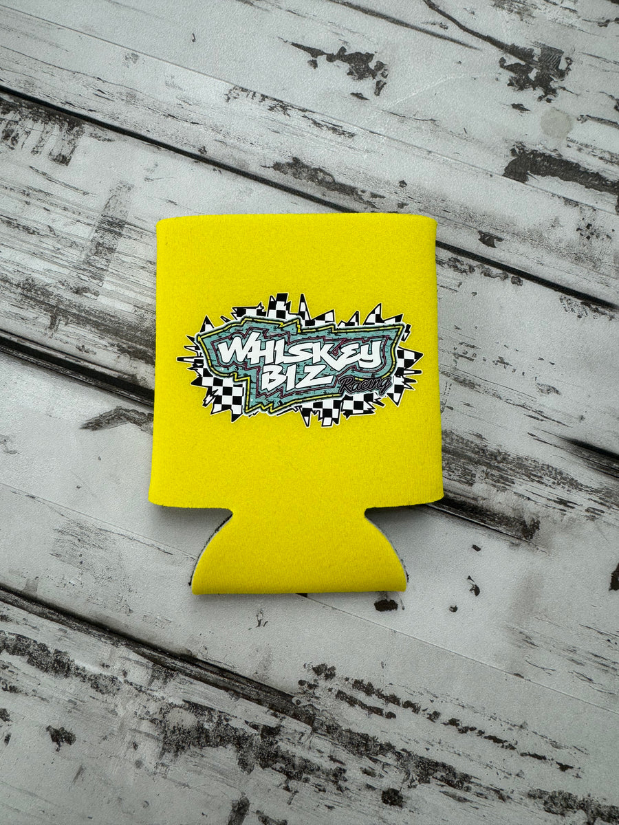 Whiskey Biz Racing Checkered Flag - can holder