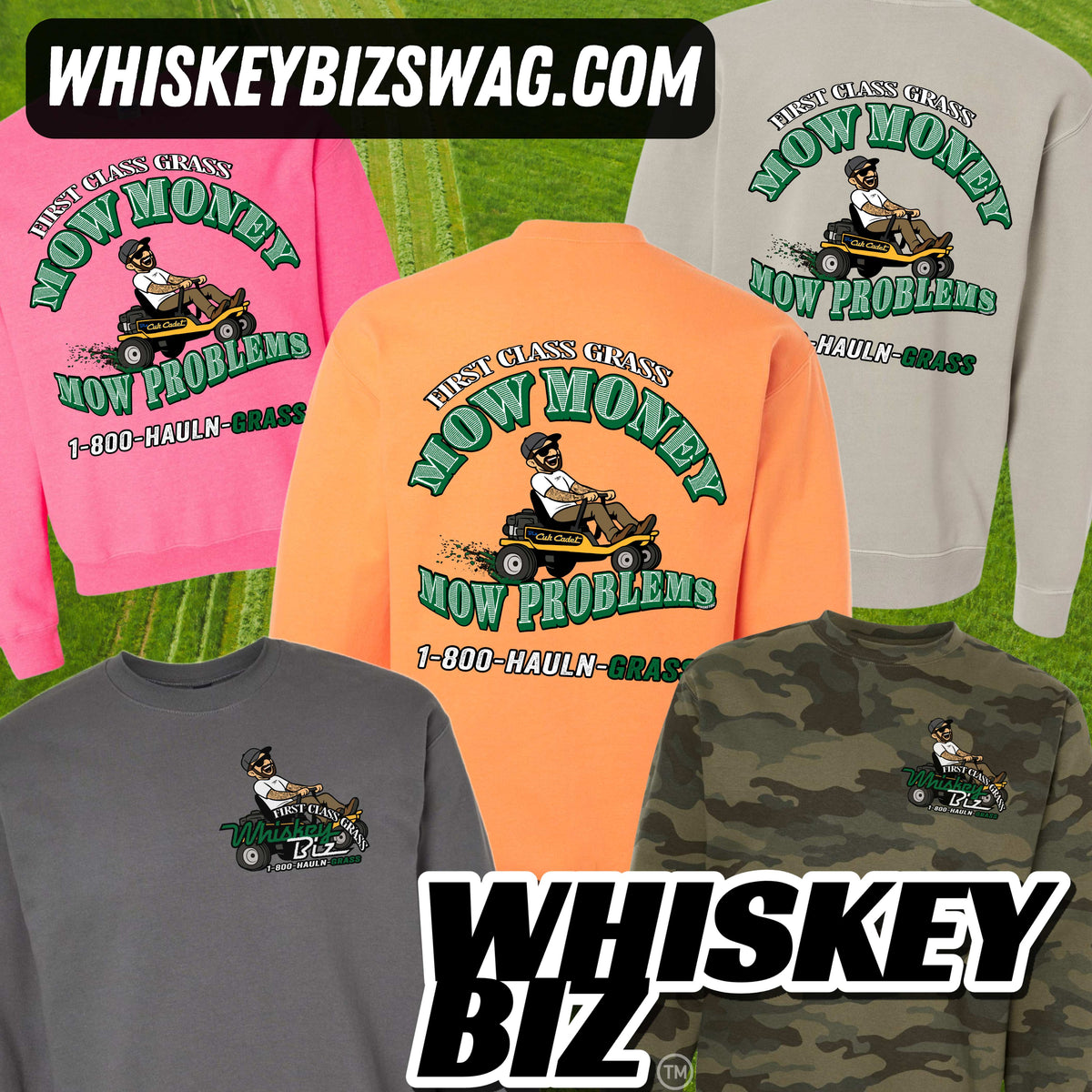 Whiskey Biz - First Class Grass - YOUTH Crewneck